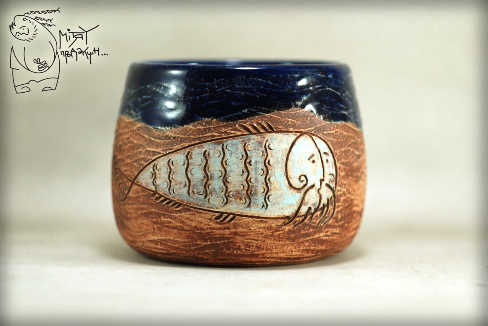 Ceramic Mug With Catfish Pottery Teacup With Mustached Fish | Etsy