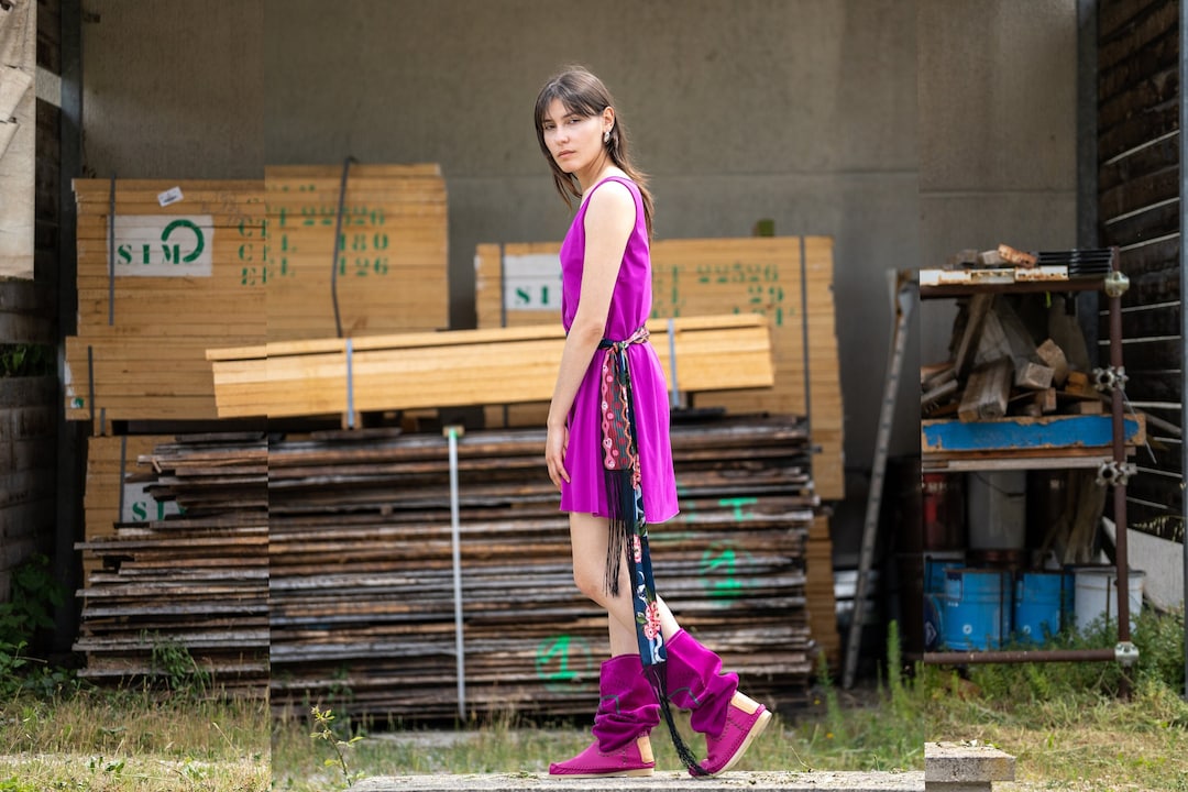 STAR - Fuchsia Leather Boot - Spring Summer Boots - Embroidered Shoes ...