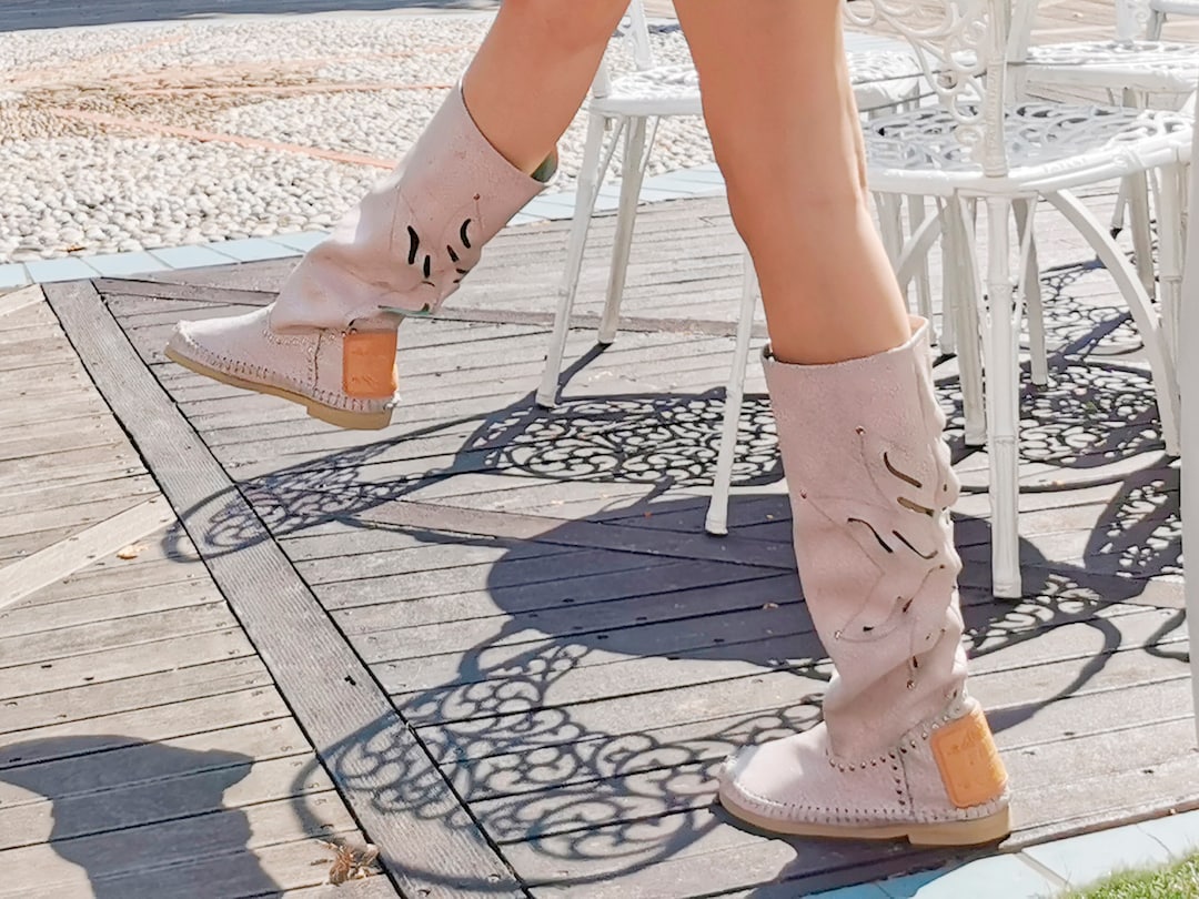 FIORE Item Inca Boots in Rose Leather Aged Leather Riding Boots Gypsy ...