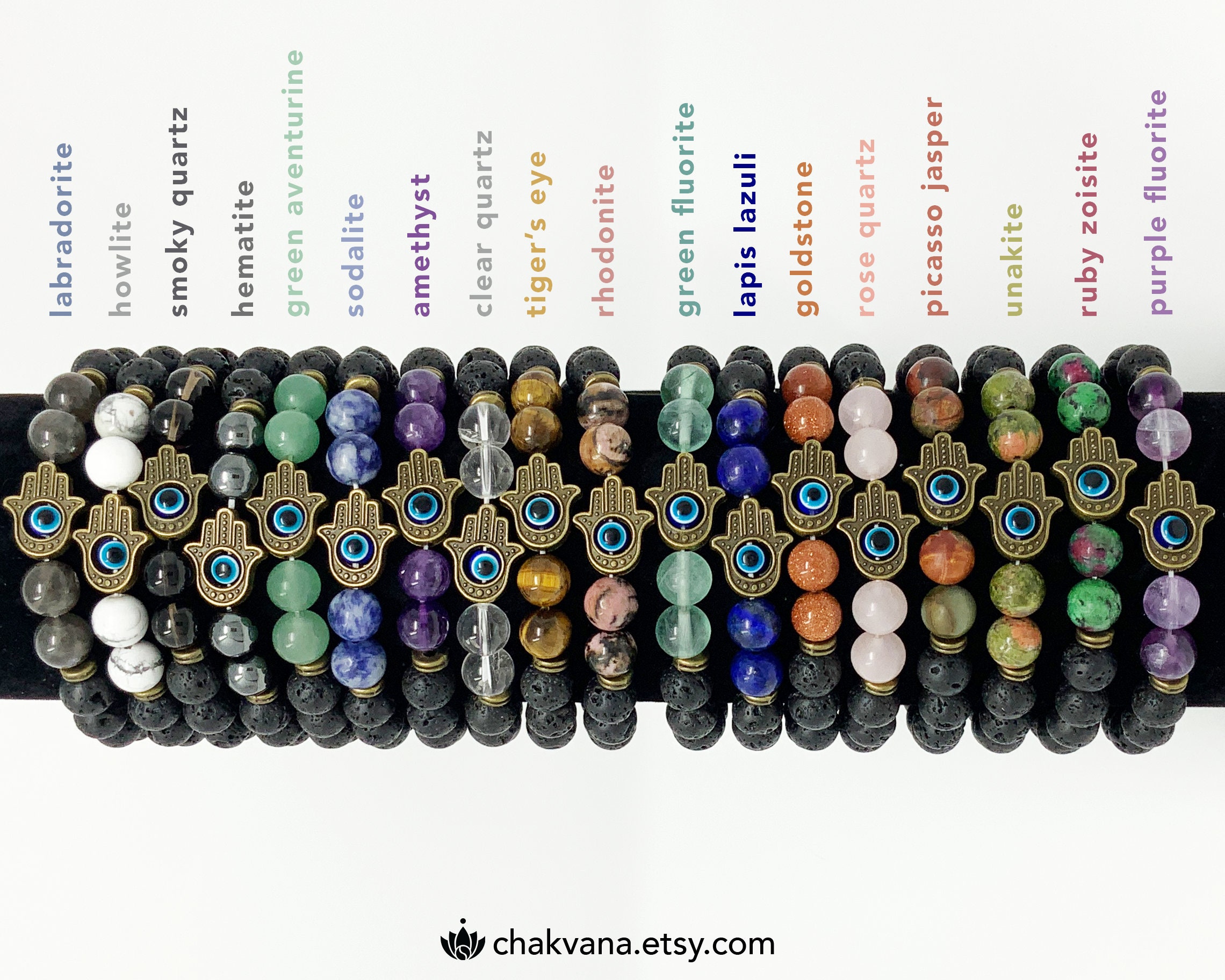 Evil Eye & Hand of Protection 8mm Gemstone Crystal Bead - Etsy