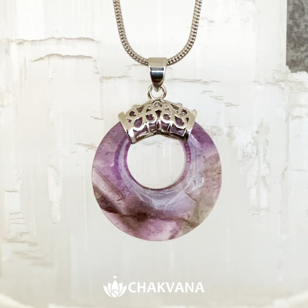 Amethyst Donut Necklace, Amethyst Jewelry, Meditation Necklace ...