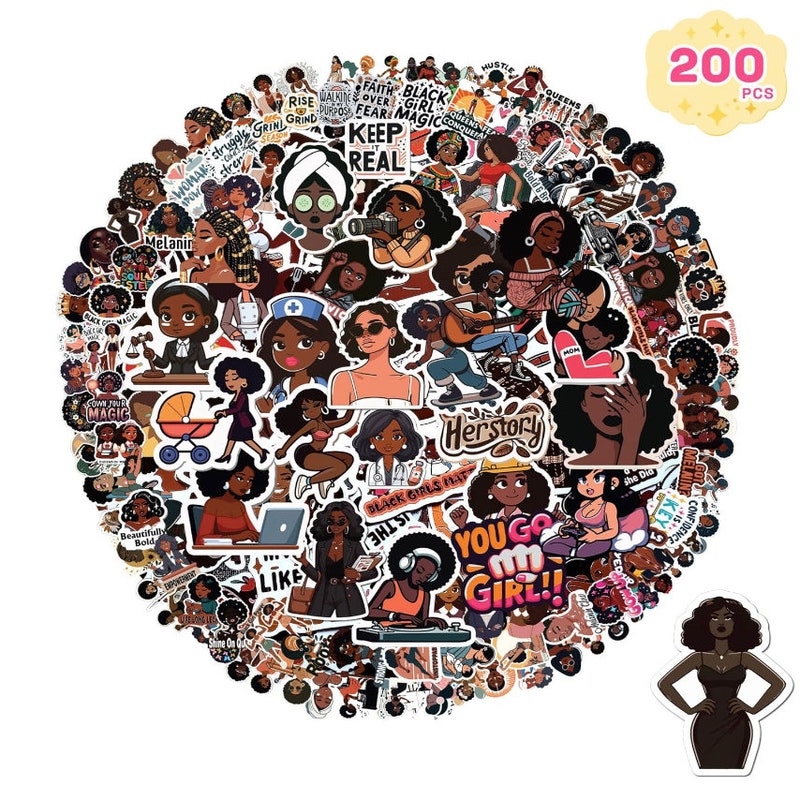 Black Girl Stickers - Etsy Canada
