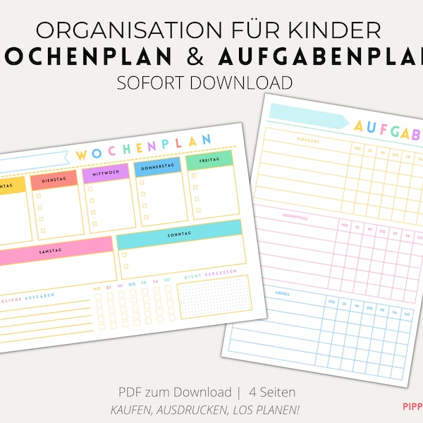 Task Plan Kids Template - Etsy