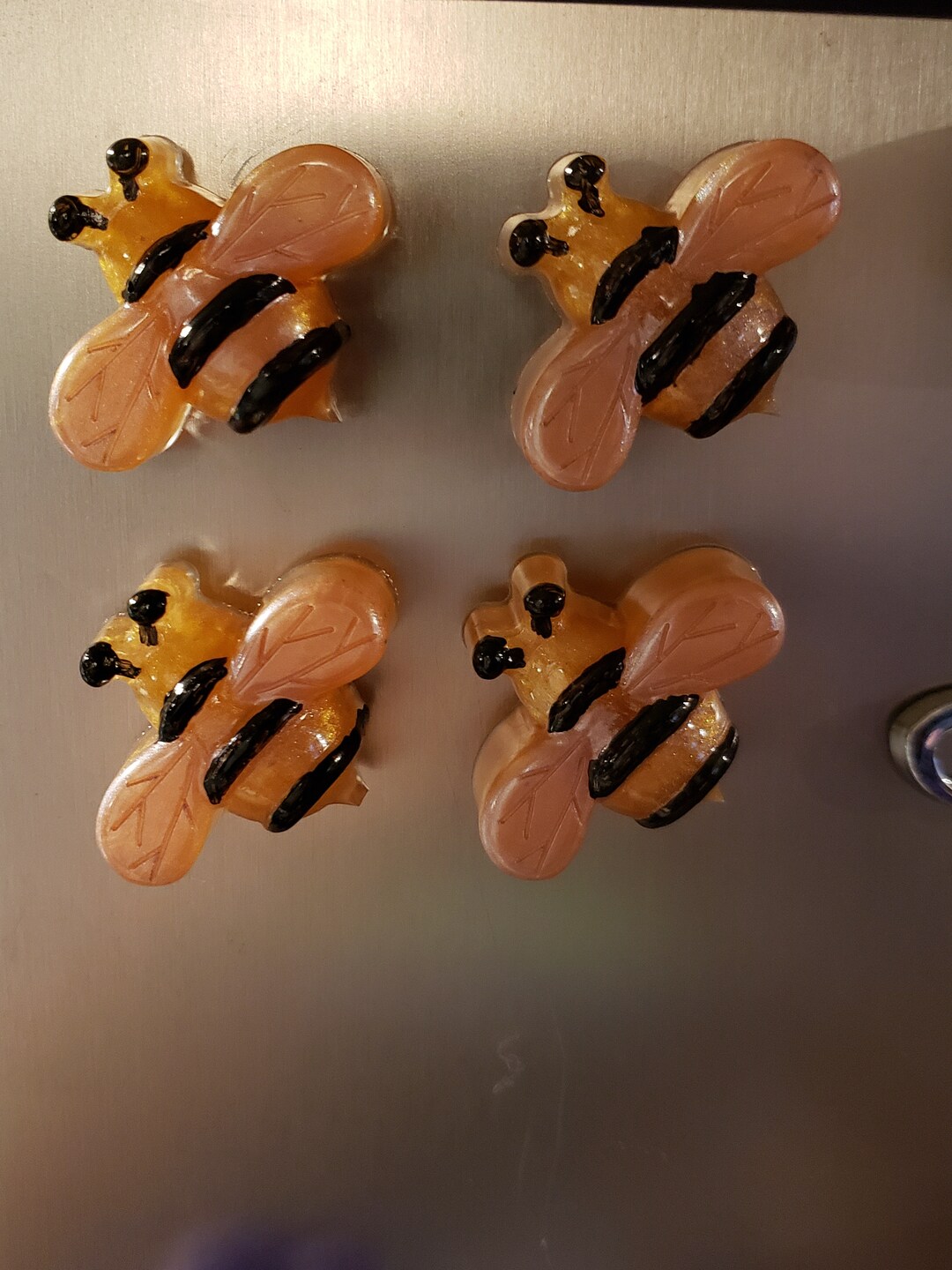 Hand Painted Resin Bee Magnets - Set of 4 - Etsy