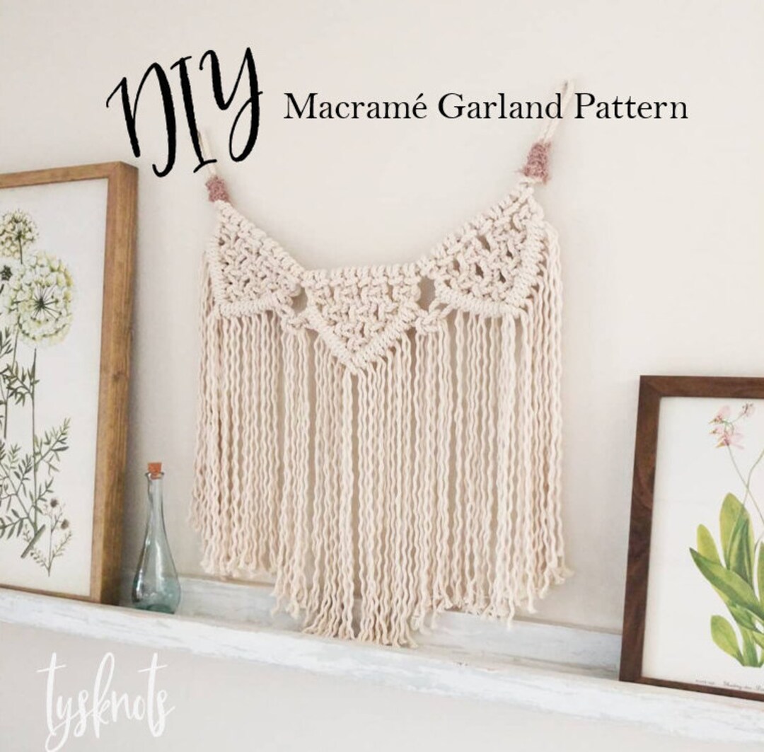 DIY Macrame Garland Pattern, Macrame Tutorial, Wall Tapestry Pattern ...