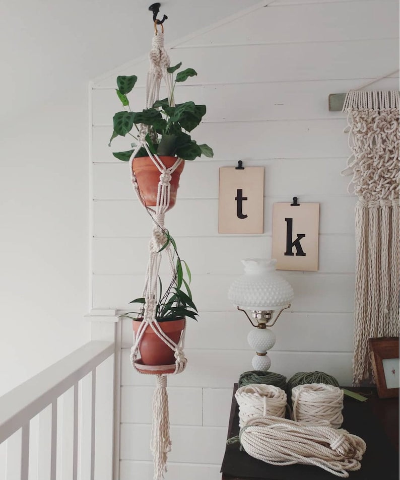 DIY Macrame Plant Hanger Pattern : Double Plant Hanger, Instant ...