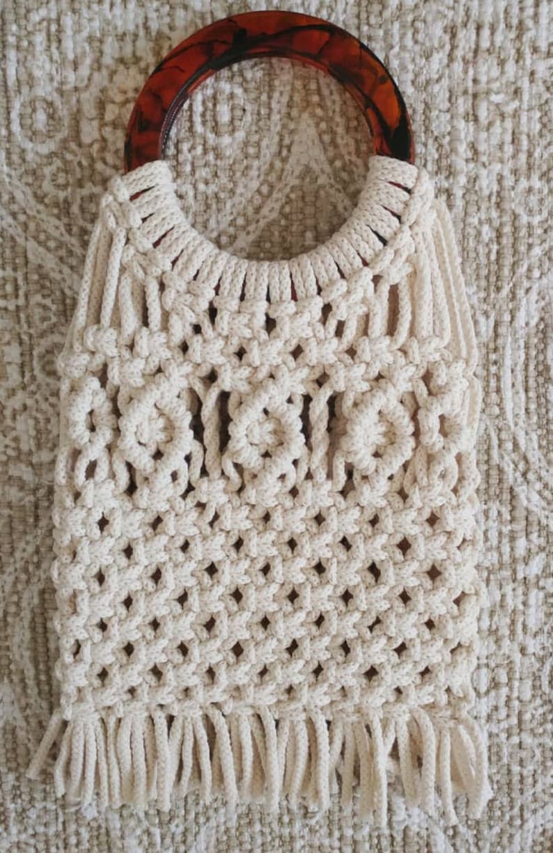 DIY Macrame Market Bag Pattern With Instructional Pictures - Etsy India
