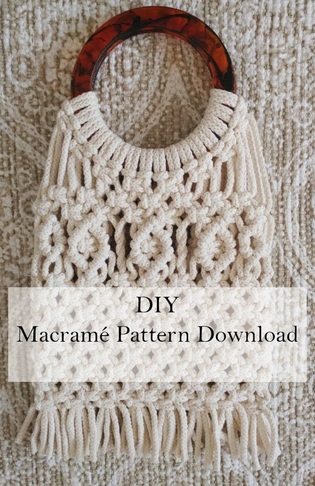 DIY Macrame Market Bag Pattern With Instructional Pictures, Macrame ...