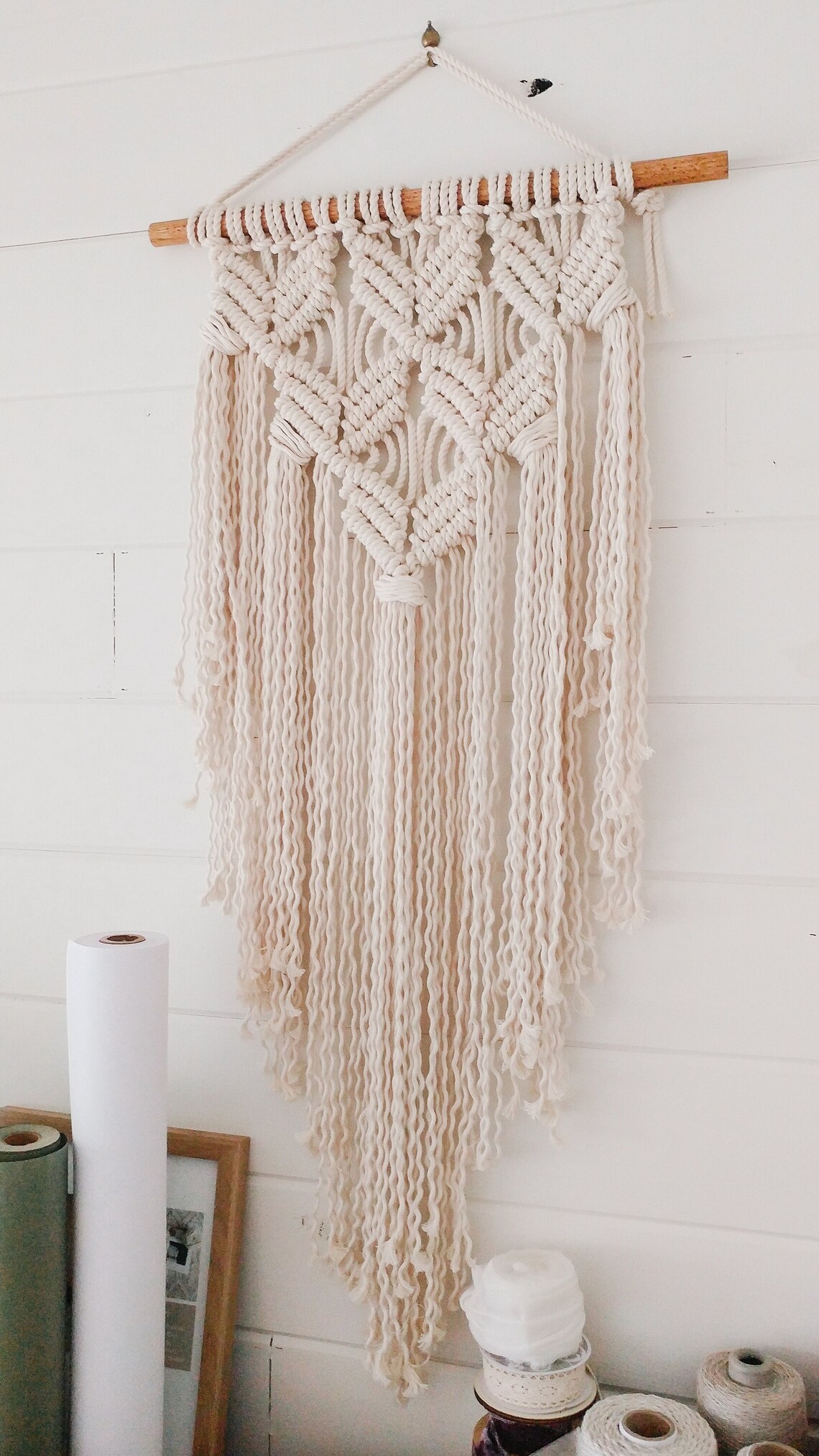 DIY Pattern: Chevron Tassel Macrame Wall Hanging Pattern, Macrame ...