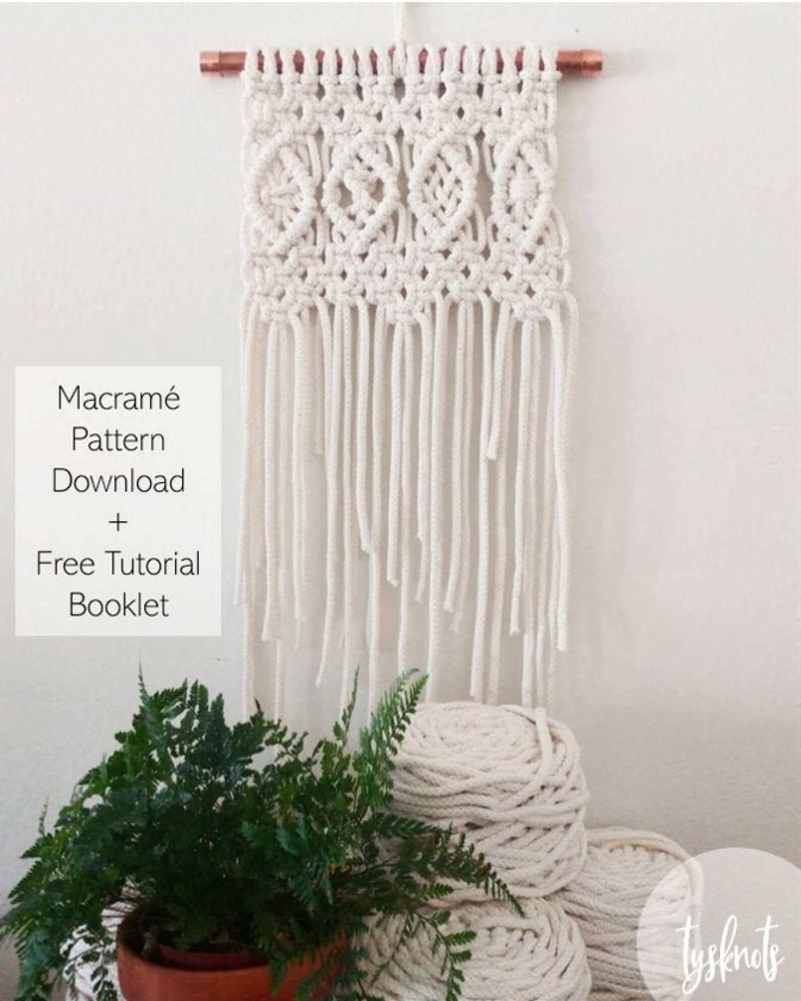 DIY Beginner Macrame Wall Hanging Pattern, Wall Tapestry Pattern, How ...