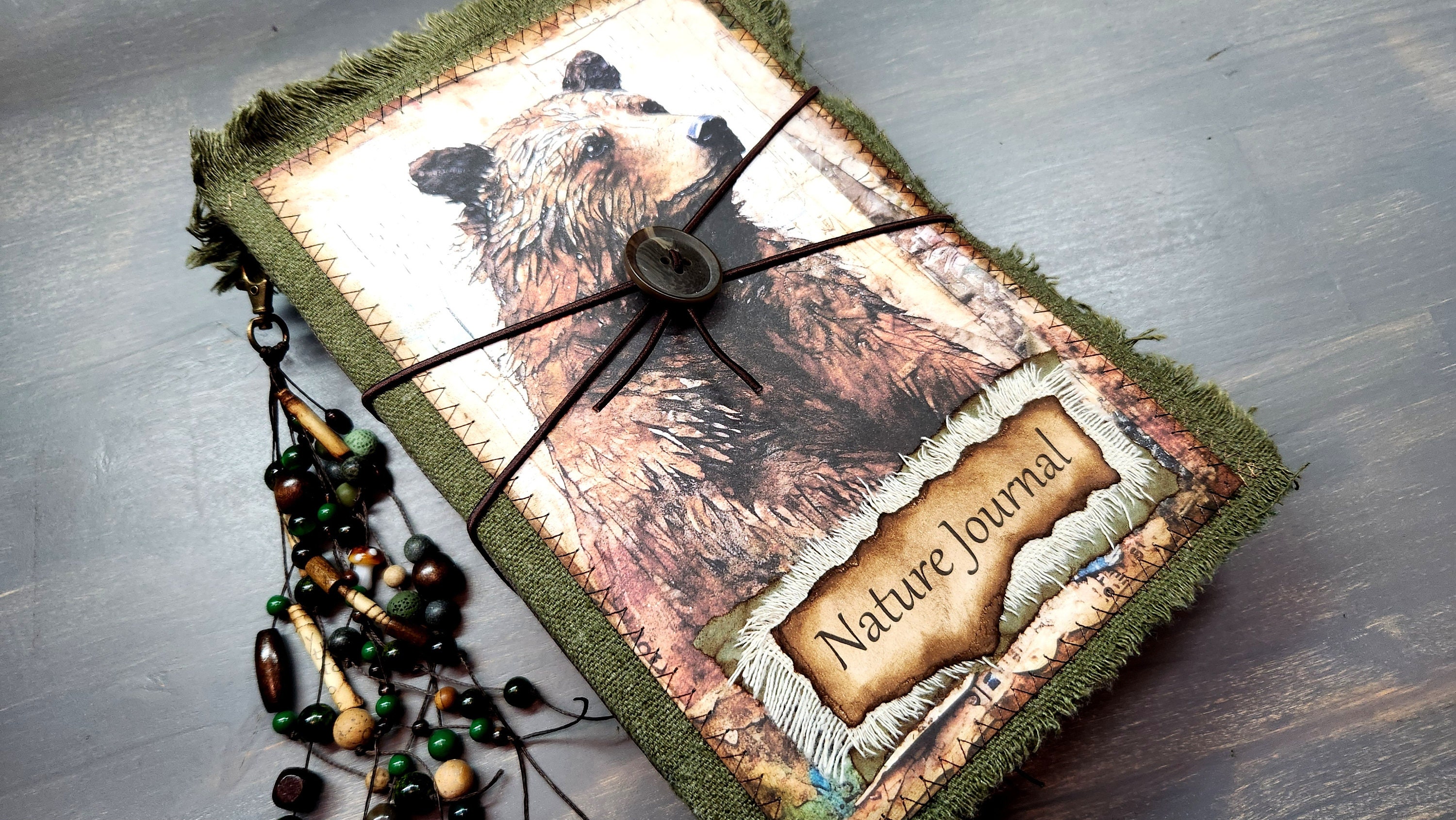 Grungy Nature Junk Journal Bear Undecorated - Etsy