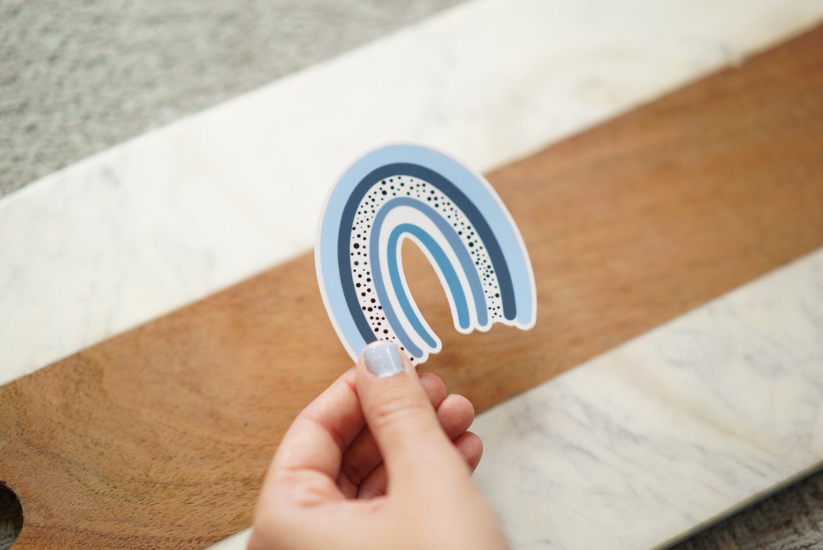 Line Dot Rainbow Sticker Blue 2.7x3in Waterproof Vinyl | Etsy