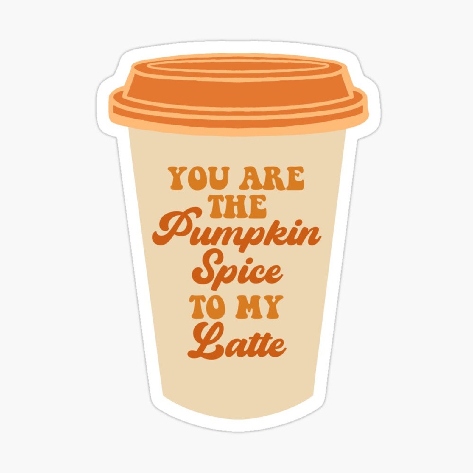Pumpkin Spice Latte Sticker Retro 2.2x3in Waterproof Vinyl - Etsy