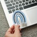 Line Dot Rainbow Sticker, Blue, 2.7x3in, Waterproof Vinyl Sticker for ...