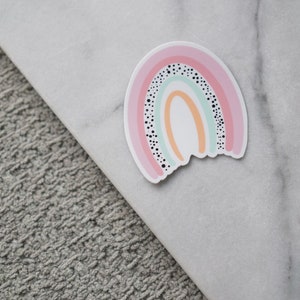 Line Dot Rainbow Sticker Pastel 2.7x3in Waterproof Vinyl - Etsy