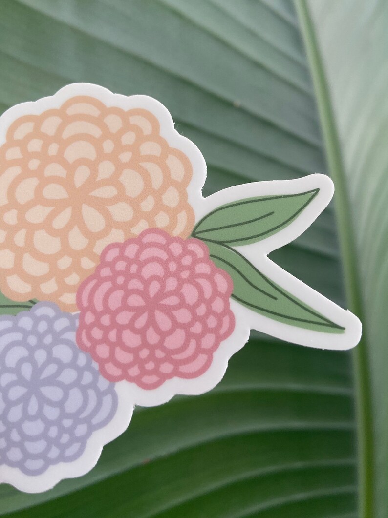 Hydrangea Sticker, Watercolor Bouquet, 3x2.5in, Waterproof Vinyl ...
