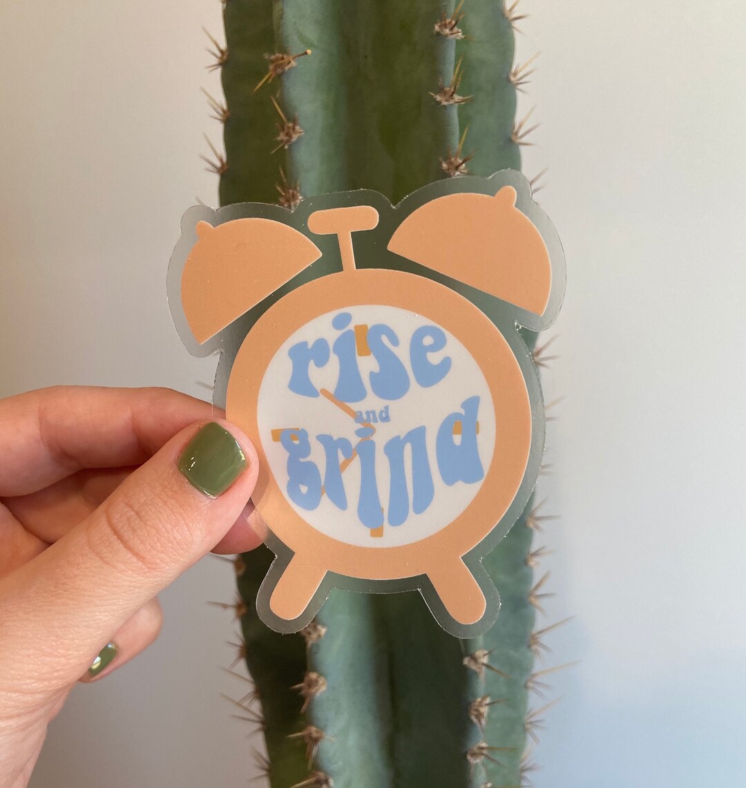 Rise and Grind Sticker, Retro, Transparent, 2.6x3in, Waterproof Vinyl ...