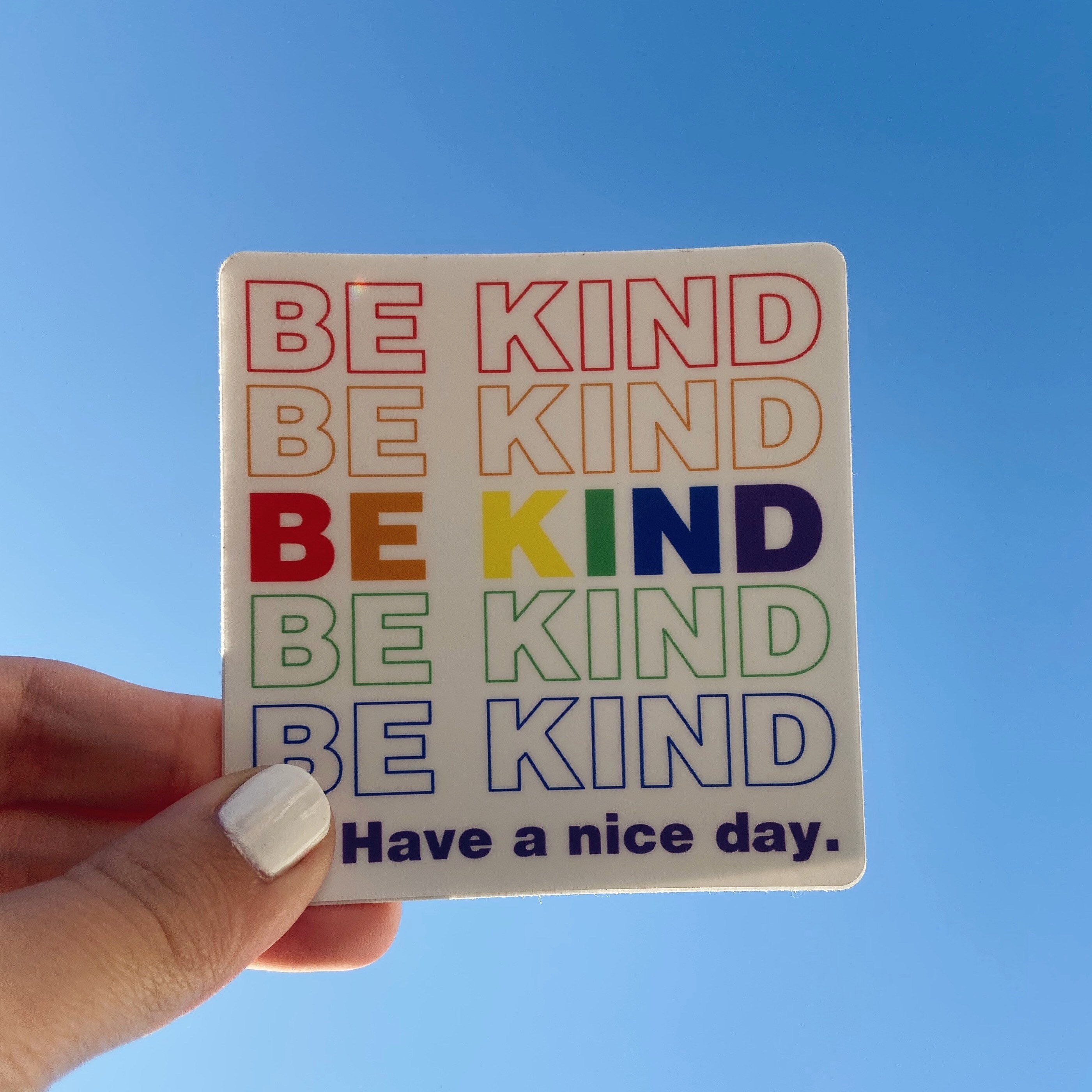 Be Kind Rainbow Sticker Plastic Bag Style 3x2.9 in Vinilo | Etsy