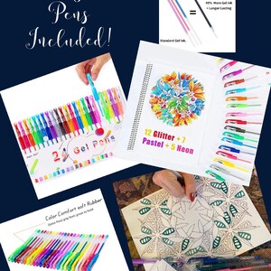 Coloring Kit Tarot Cards with 24 Gel Pens DIY Craft | Etsy