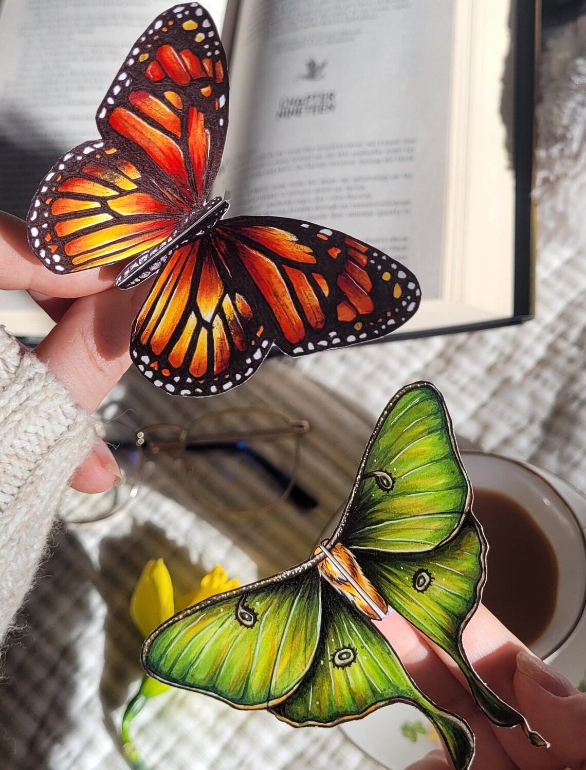 Pop-out / Butterfly / Luna Moth / Wings / Colourful / Bookmarks ...