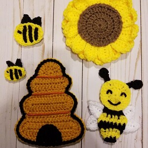 Oh Bee-have Applique Pack- Crochet Pattern Only- Bees- Beehive ...