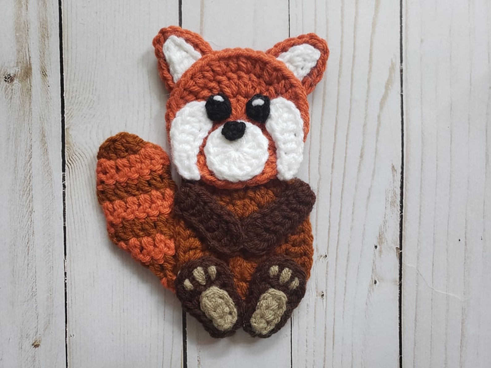 Animals of Asia Applique Pack- Crochet Pattern Only- Panda- Tiger- Red ...