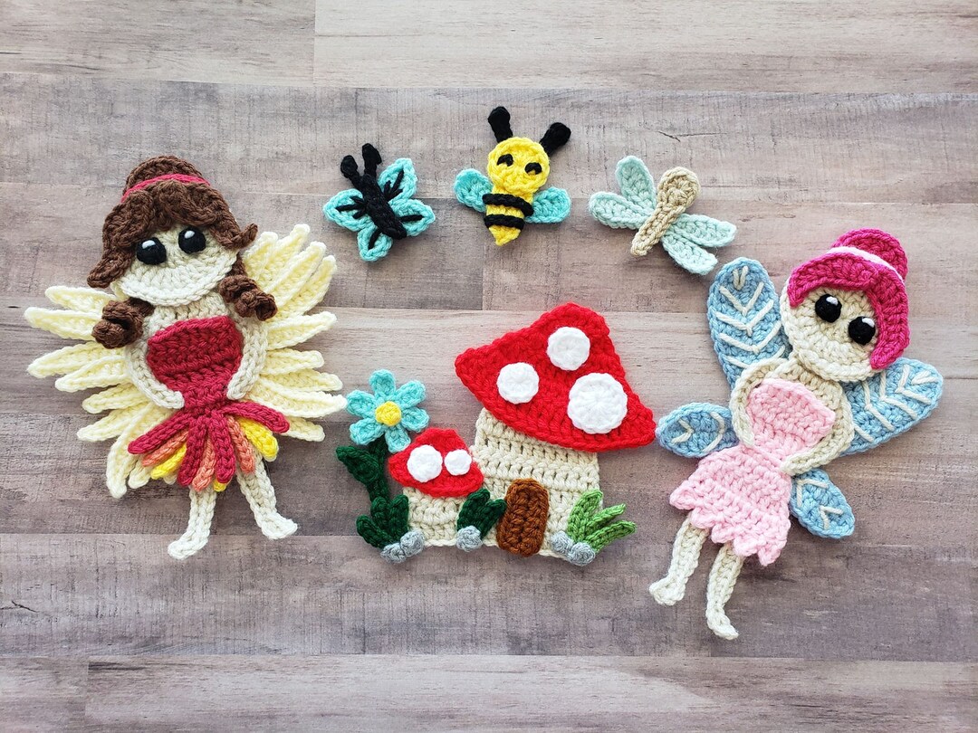 A Fairy'e Tale Applique Pack- Crochet Pattern Only- Fairy- Fairy House ...