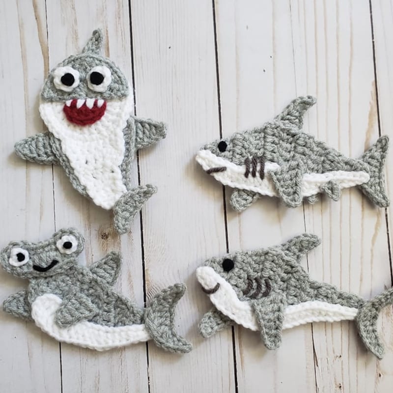 Shark Applique - Etsy