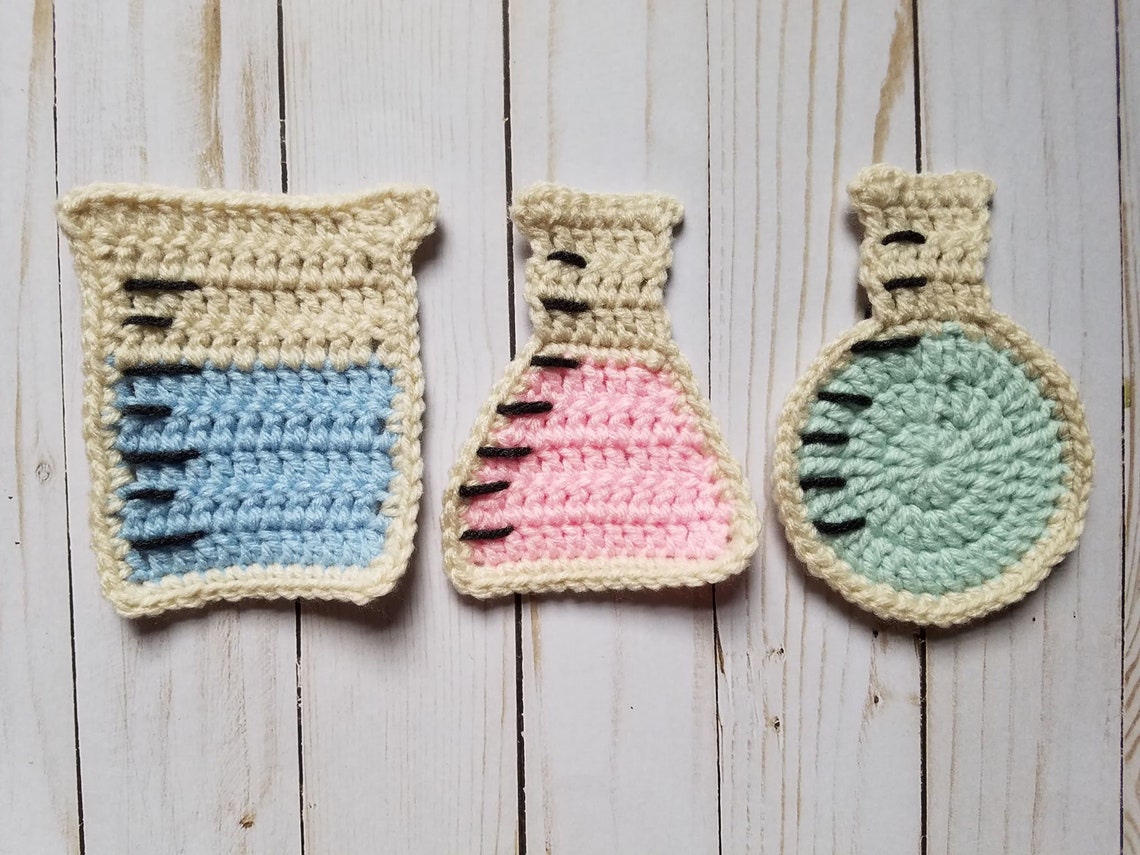 Mad Science Applique Pack Crochet Pattern Only Microscope - Etsy