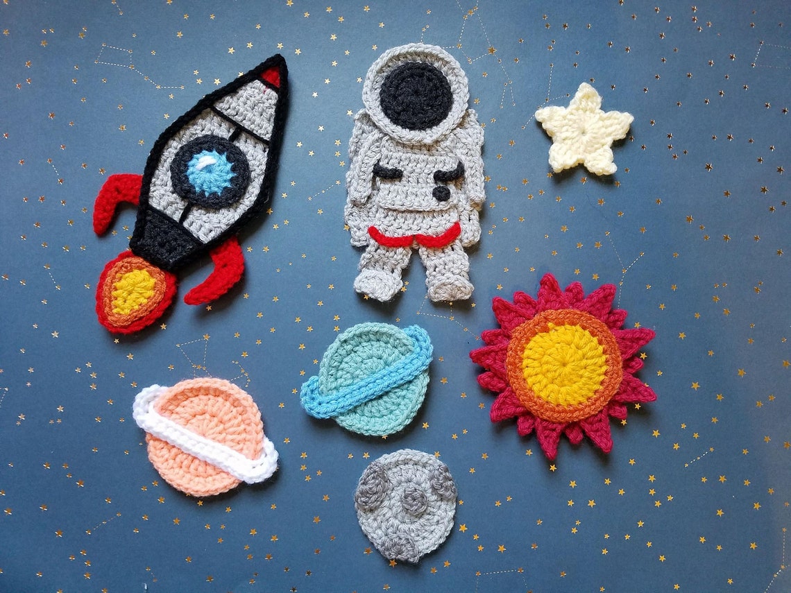 Space Odyssey Applique Pack Crochet Pattern Only Rocket - Etsy