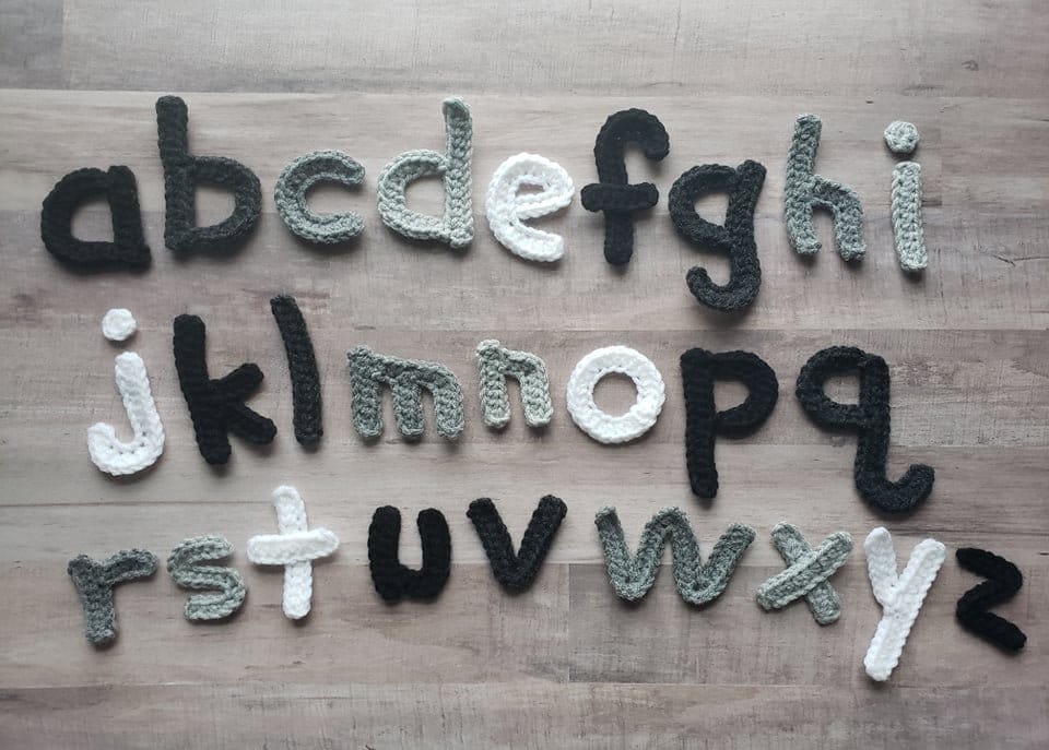 Lowercase Letters and Numbers Applique Pack- Crochet Pattern - Digital ...