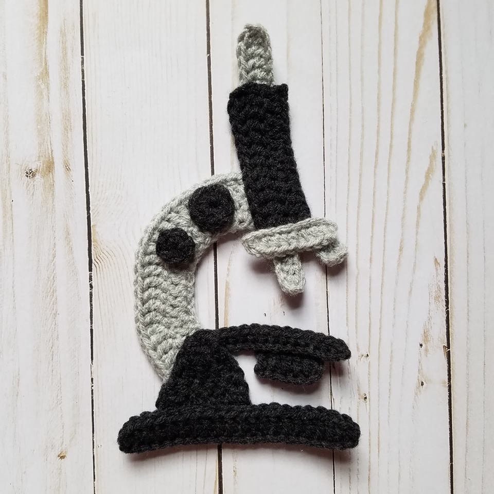 Mad Science Applique Pack- Crochet Pattern Only- Microscope- Beaker ...