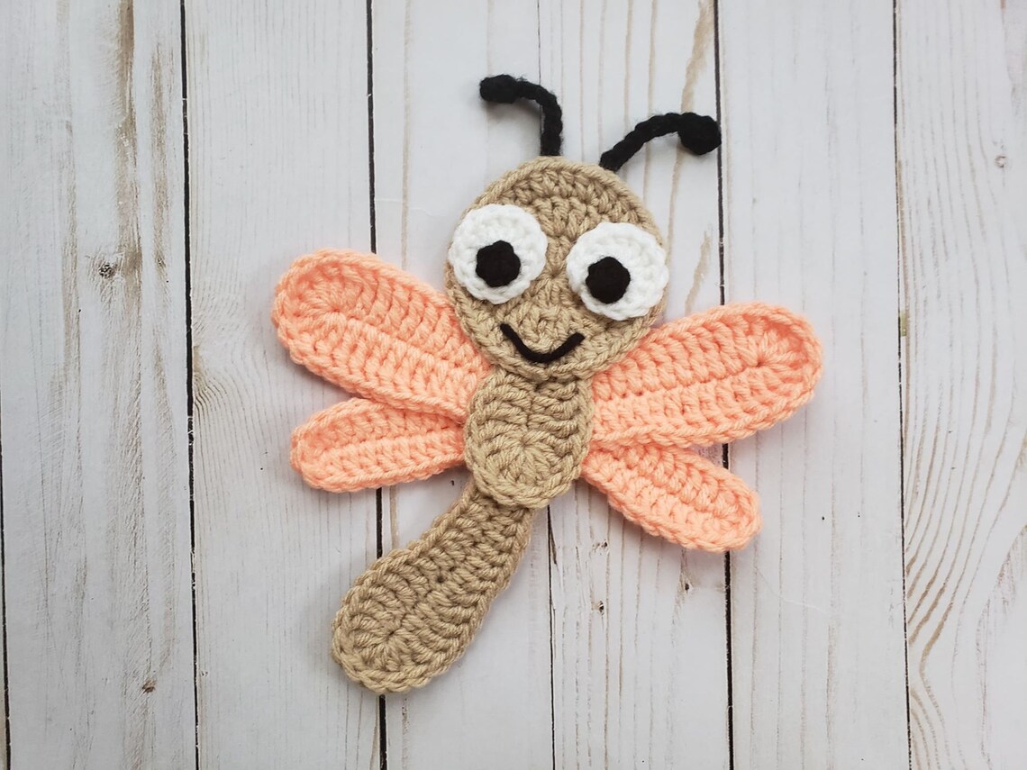 Dragonfly Applique Single Crochet Pattern Digital Download - Etsy