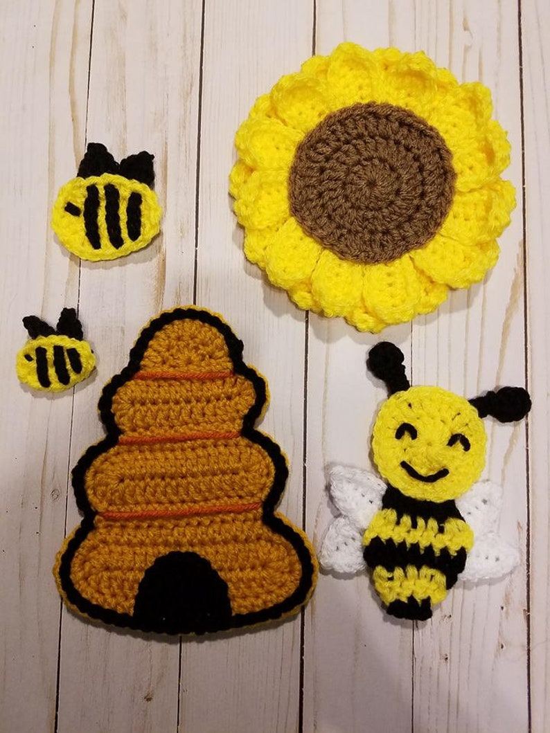 Oh Bee-Have Applique Pack Crochet Pattern Only Bees | Etsy