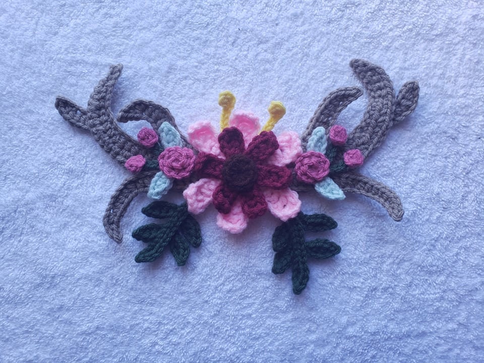 Oh My Deer Applique Pack- Crochet Pattern Only- Deer- Floral Antlers ...