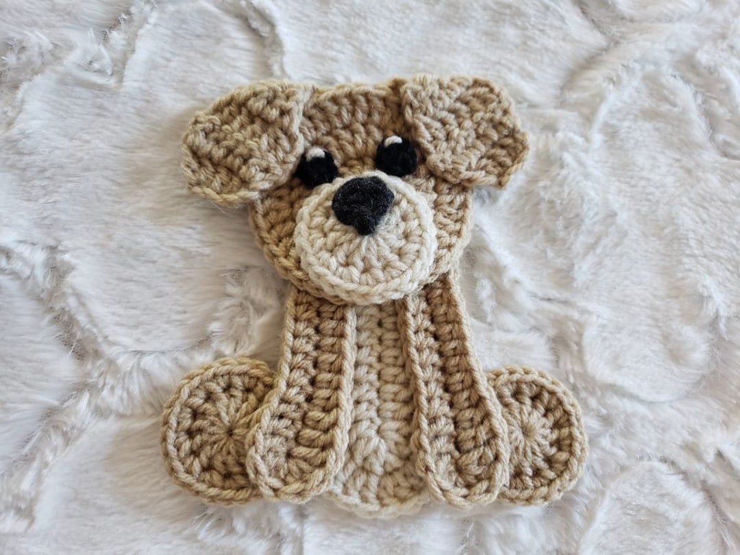 Sweet Puppy Applique- Crochet Pattern Only- Puppy- Crochet Applique ...