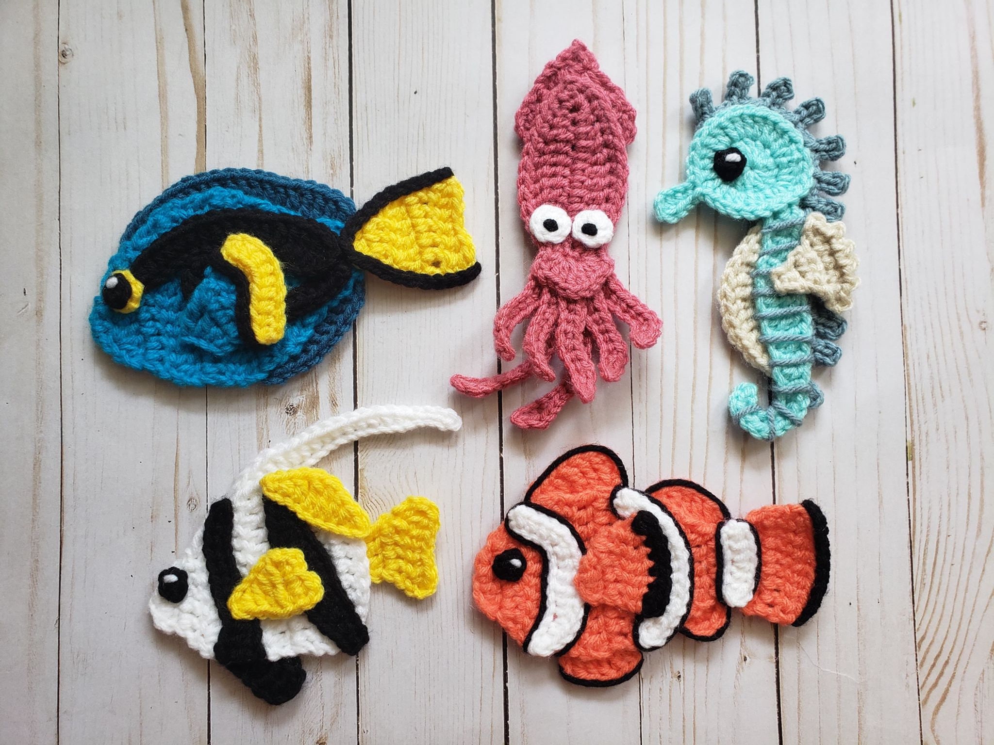 Under the Sea Vol 2 Applique Pack Crochet Pattern Only Sea | Etsy UK