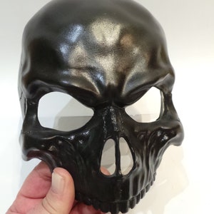 Mask Human Skull Mask Half Face Matte Black Uniform for Halloween and ...