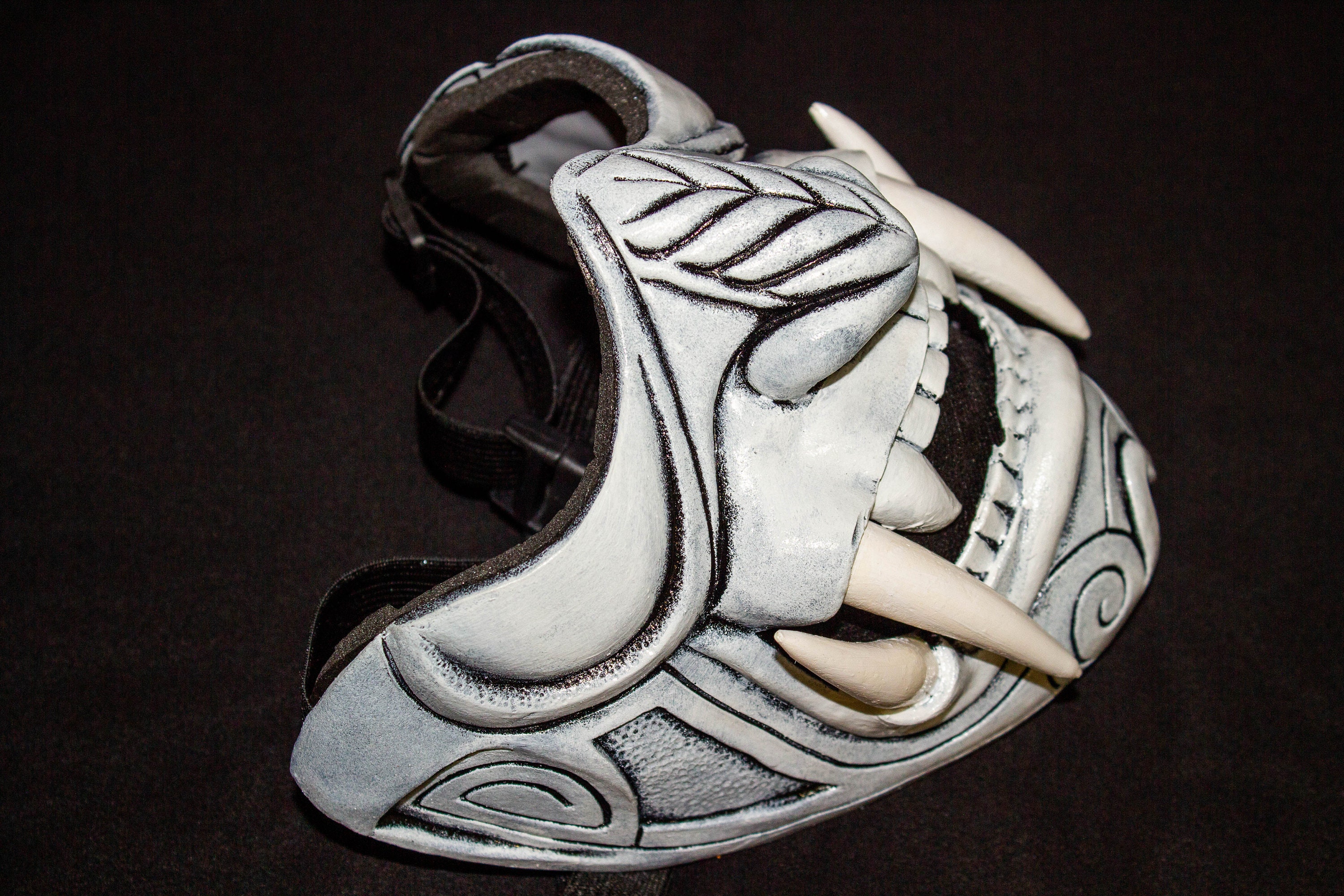 Half Face White Demon Assassin Ronin Samurai Mask Cool - Etsy