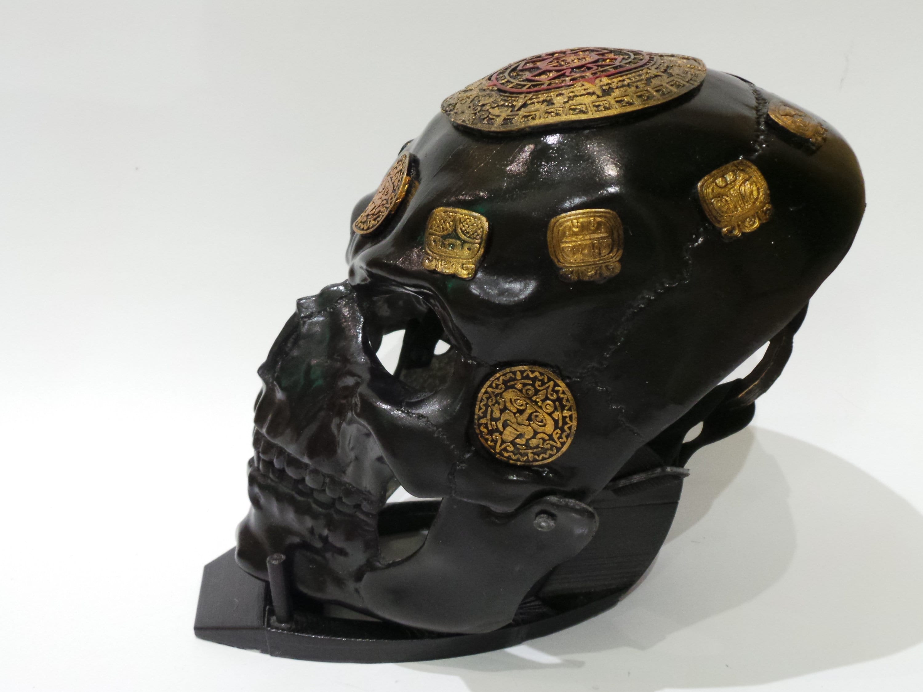 Mask Human Skull Mask Aztec Skull Calendar Maya Full Face With - Etsy