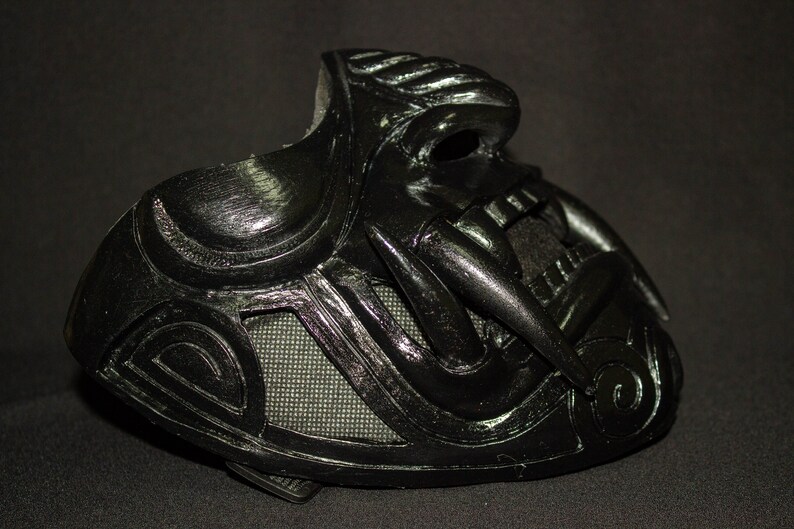 Half Face Black Demon Assassin Ronin Samurai Mask Cool | Etsy