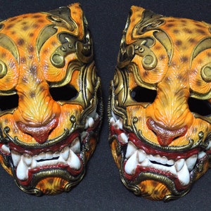 Mask Tiger Samurai Assassin.kabuki Samurai Armor Japanese Mask Cosplay ...