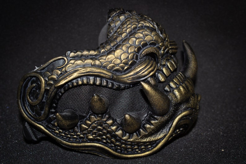Golden Dragon Yakuza Samurai Mask | Etsy