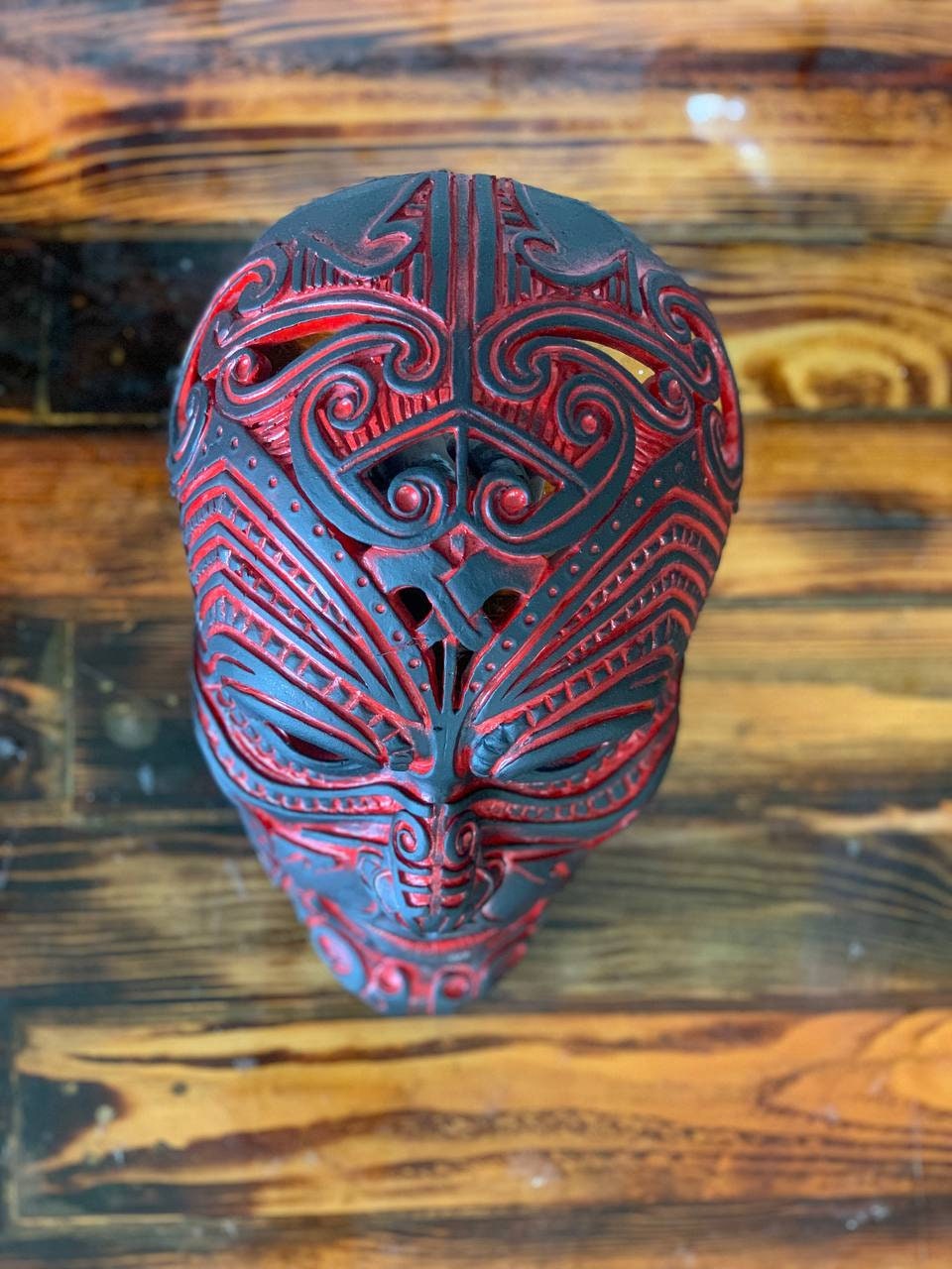 Maori Warrior Face Mask With Full Face Tattoo - Etsy