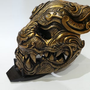 Mask Gold Tiger Samurai Assassin.kabuki Samurai Armor Japanese Mask ...