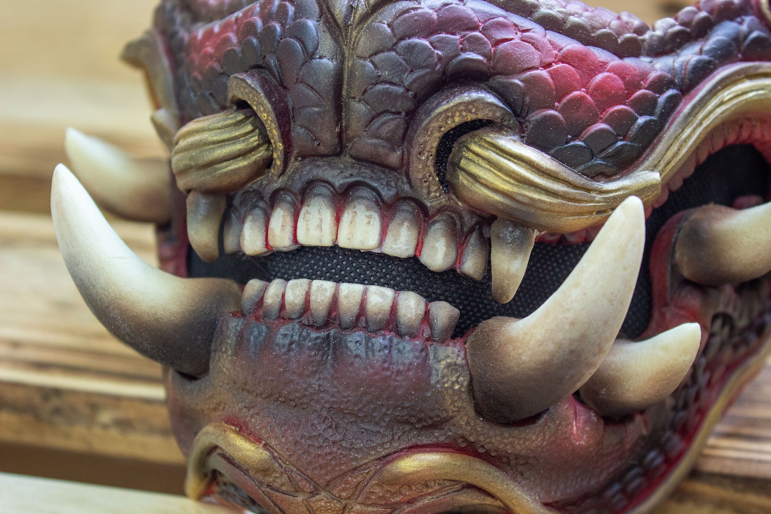 Mask Dragon Sakura Blossom Samurai Mask | Etsy