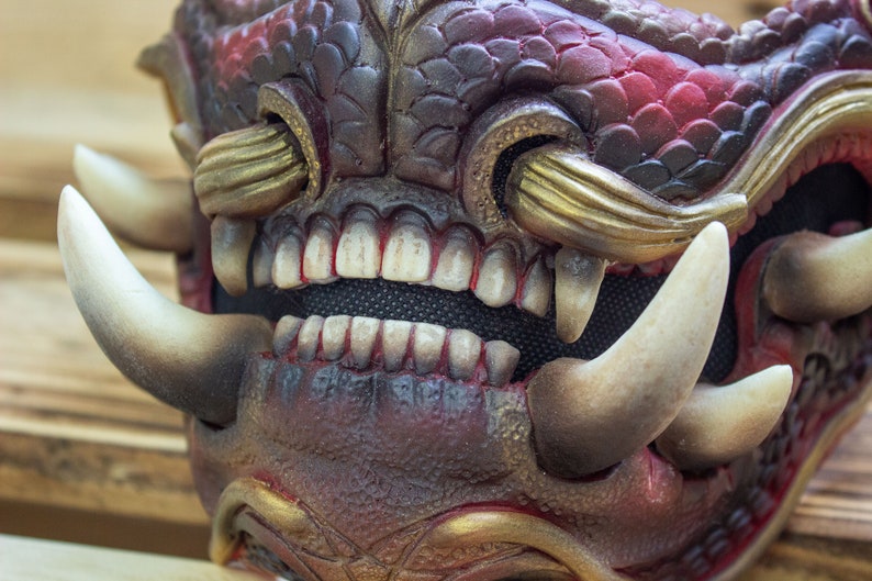 Mask Dragon Sakura Blossom Samurai Mask | Etsy