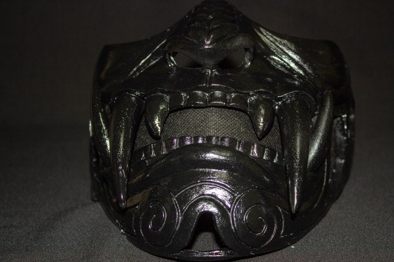 Half Face Black Demon Assassin Ronin Samurai Mask Cool | Etsy