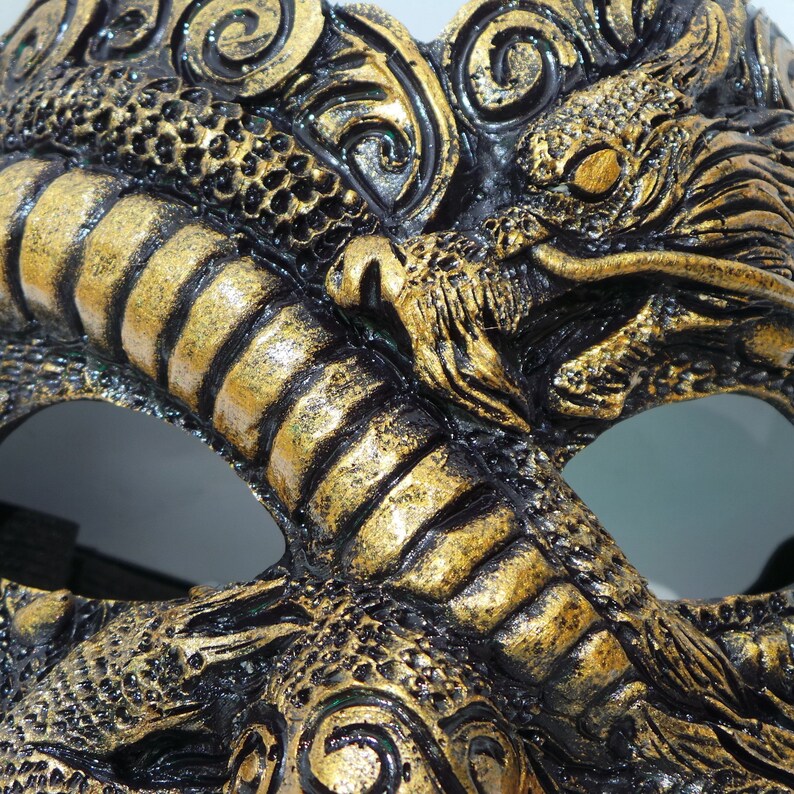 Mask Golden Dragon Yakuza Mask Venetian Mask Japanese Mask - Etsy