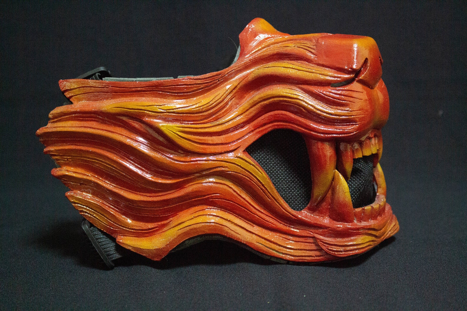 Wolf Mask Fiery Wolf Oni Berserk Menpo Mask Samurai Fenrir - Etsy